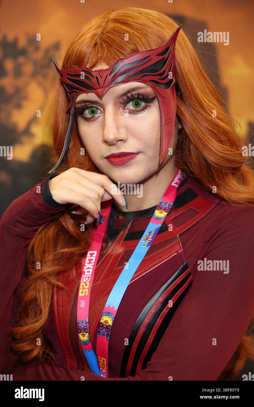 A cosplayer poses during the 2nd edition of Comic Con Experience ...