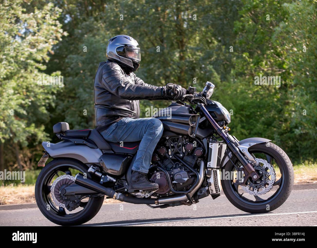 Milton Keynes,Bucks,UK - June 1st 2025: Motorcyclist riding a 2015 ...