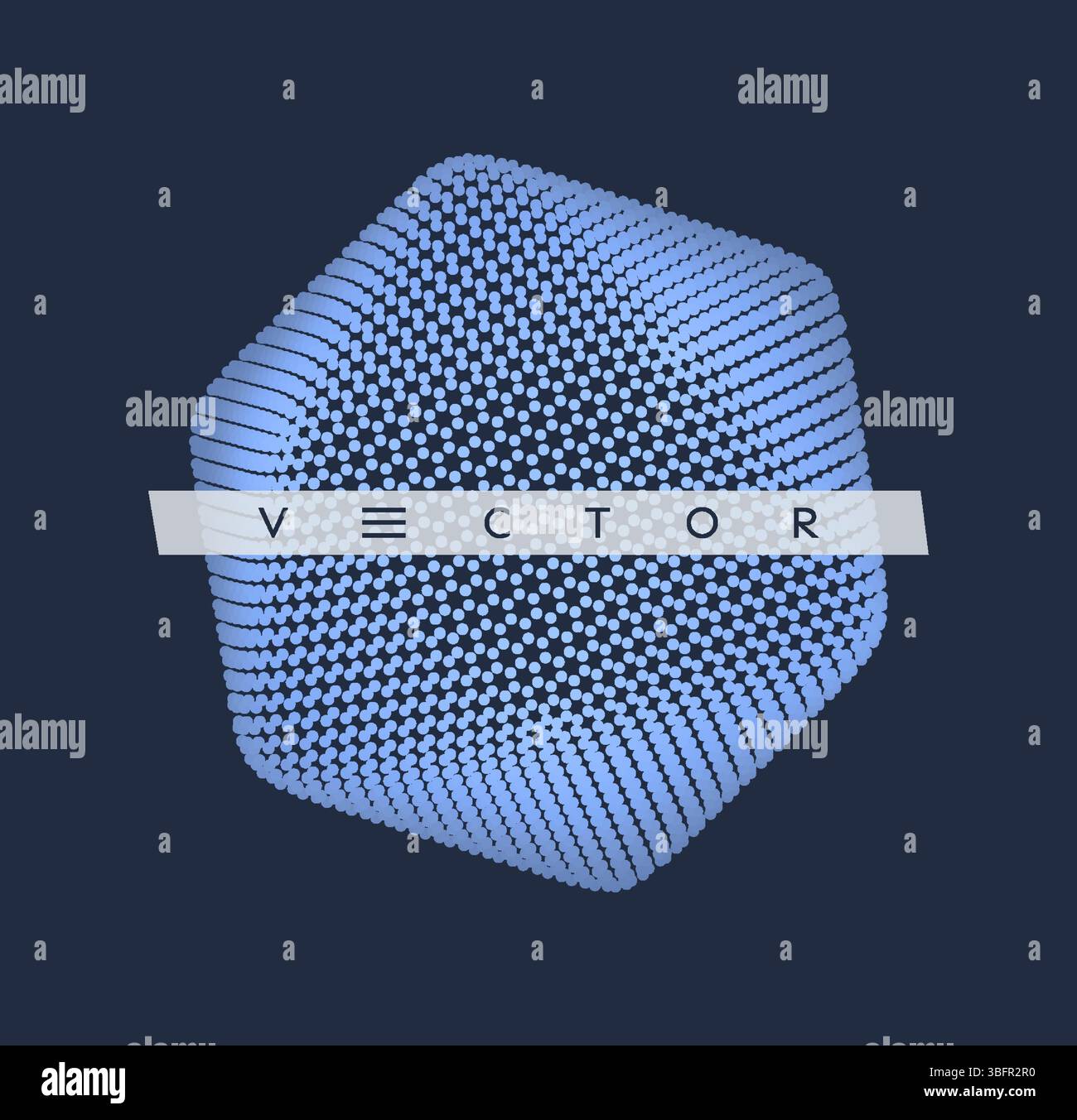 Crystal consisting of small particles. Object with dots. Molecular grid ...