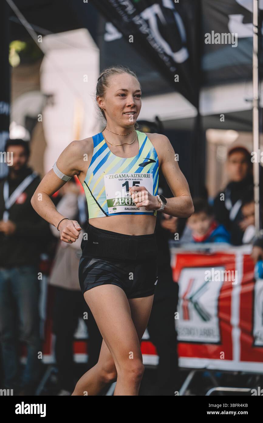 Anna Gibson participating in the Zegama-Aizkorri 2025 mountain marathon ...