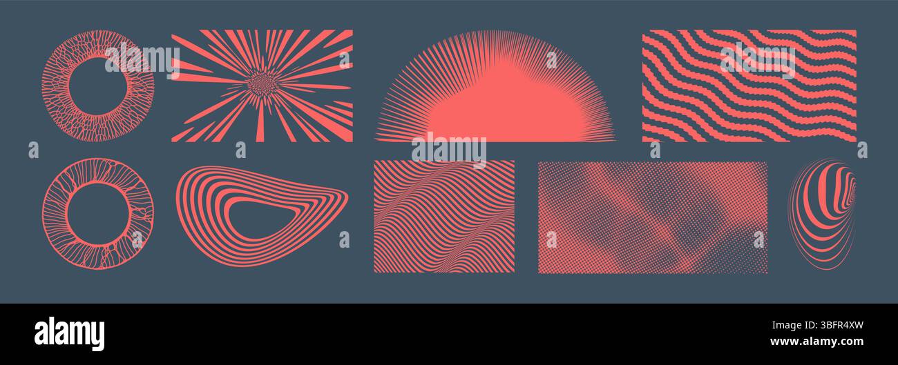 Wavy pattern with optical illusion. Striped figure and background. 3d ...