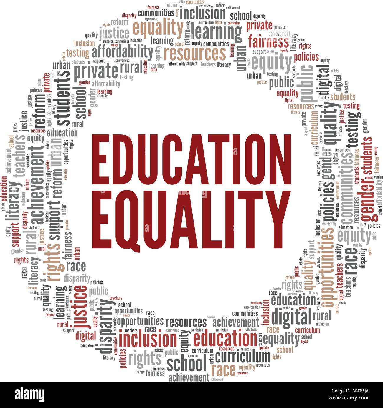 Education Equality word cloud conceptual design isolated on white ...