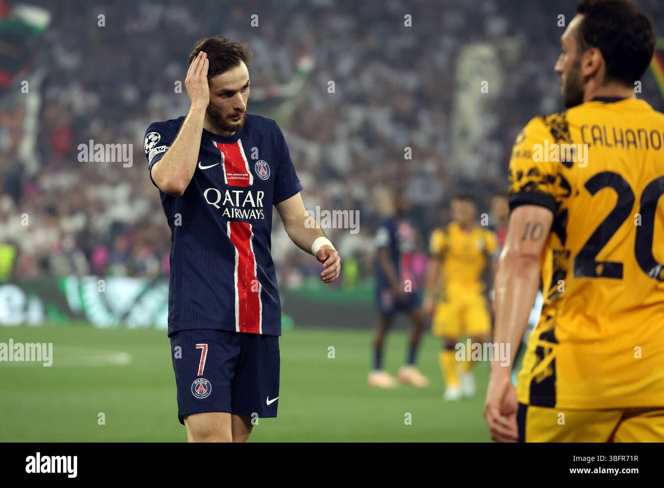 Munich, Germany May 31, 2025: Khvicha Kvaratskhelia of PSG in action ...