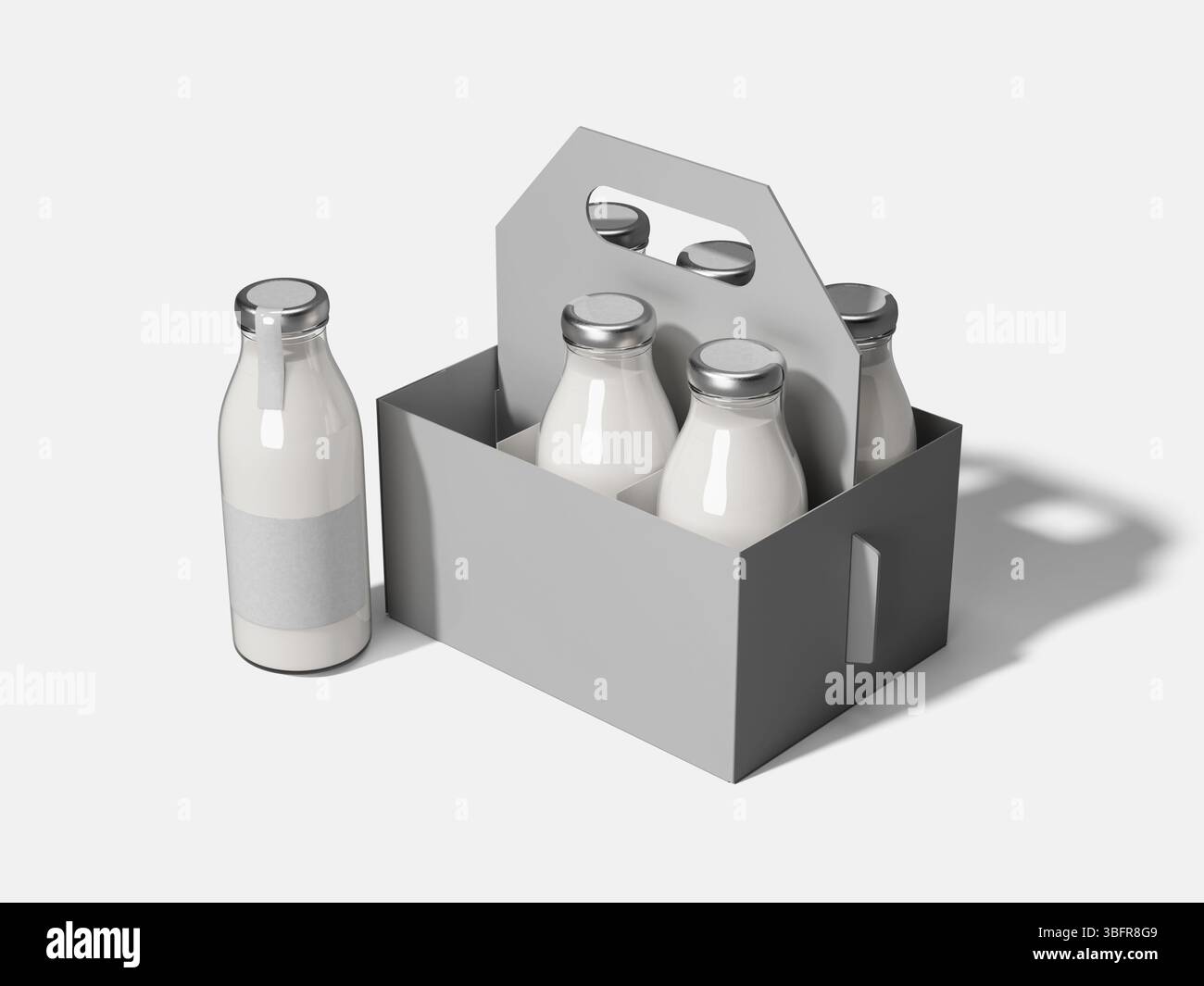 6 pack milk bottles hi-res stock photography and images - Alamy