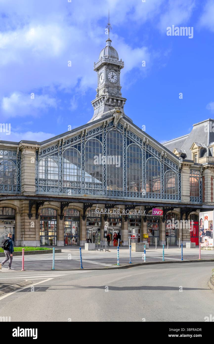 The beautiful Gare de Roubaix station on the outskirts of Lille in ...