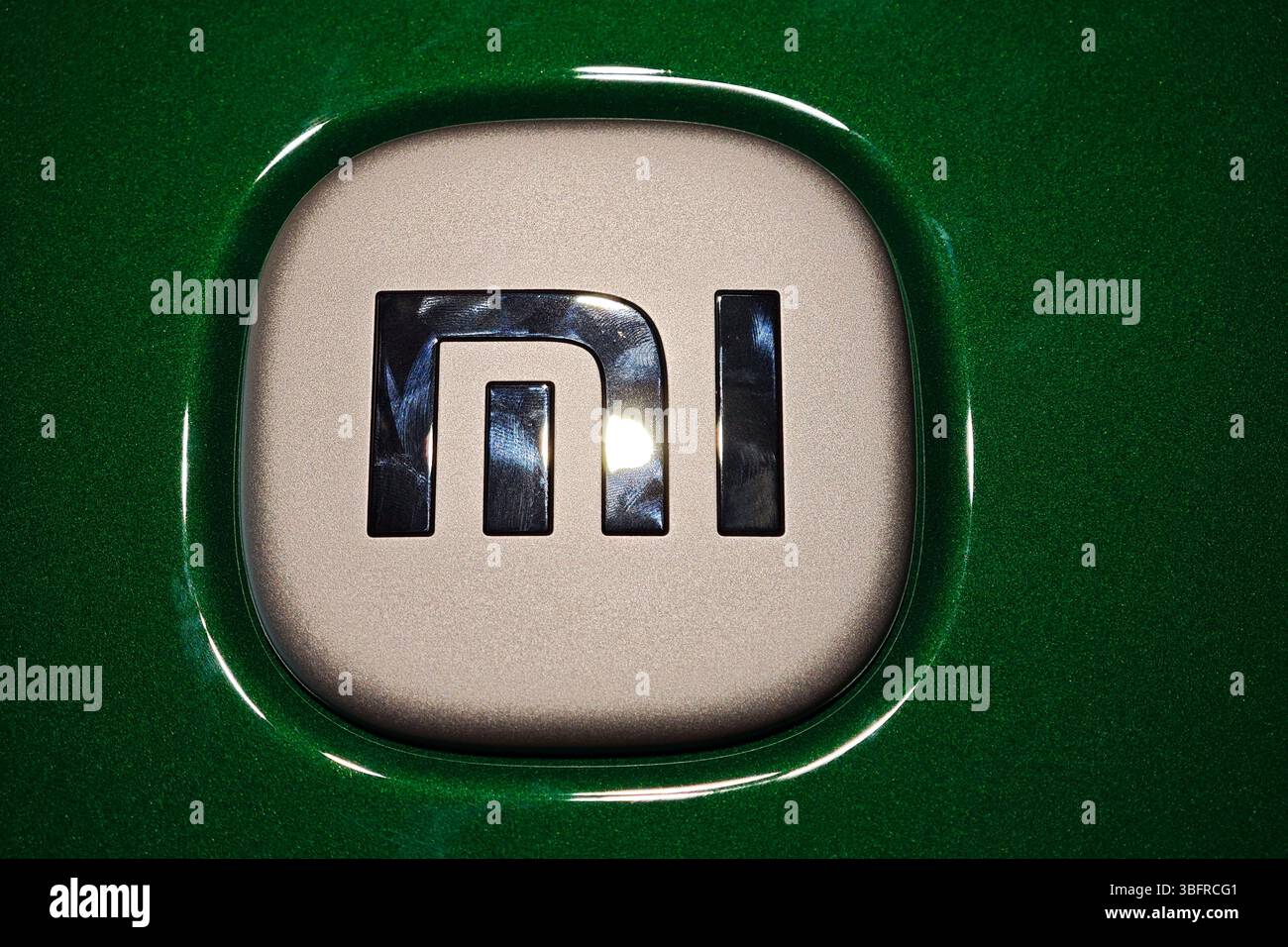 A Xiaomi YU7 electric vehicle in the iapm of the China World Trade Center in Shanghai, China on ...