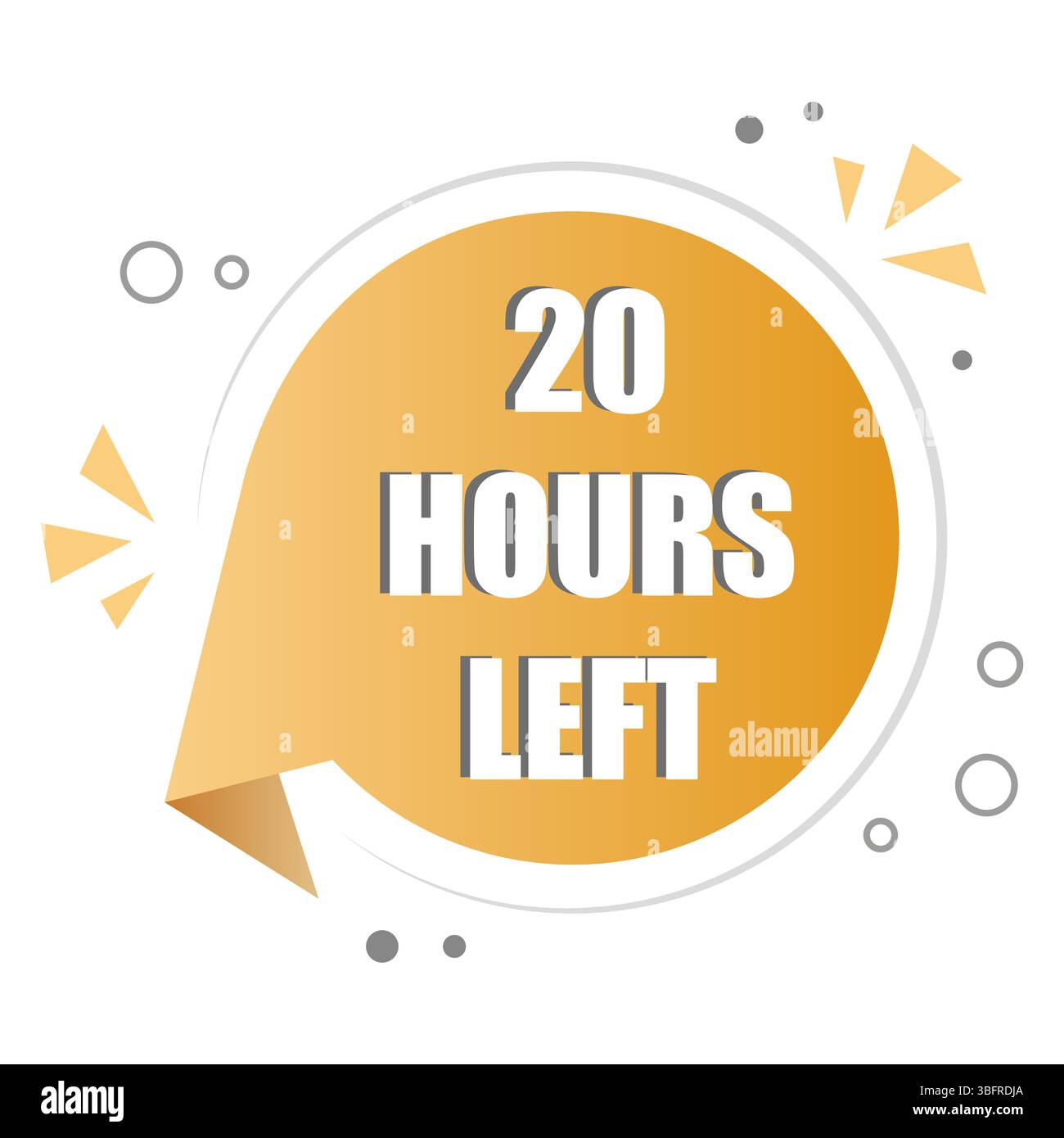 Speech bubble design. Number twenty focus. Vector 20 hours left. Alert ...