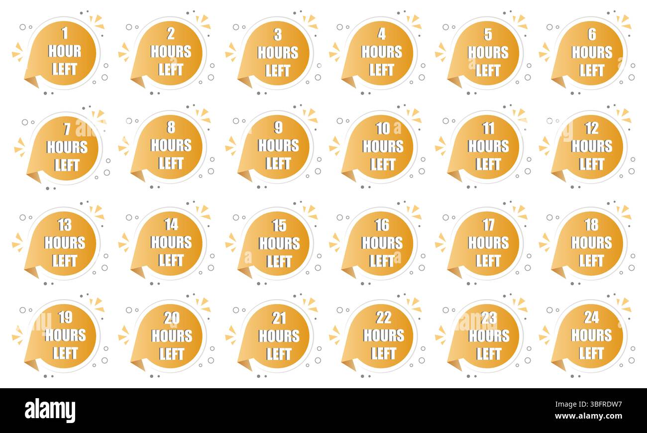 Speech bubble pattern. Repeated hour labels. Vector countdown icons ...