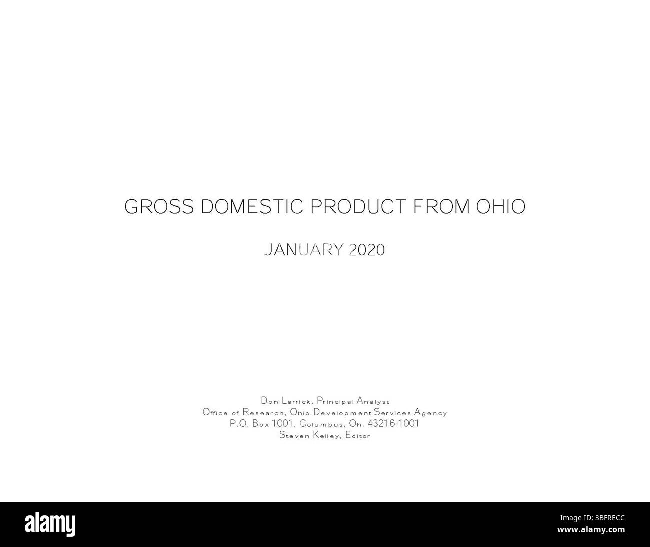 This document provides the annual gross domestic product (GDP) of Ohio ...