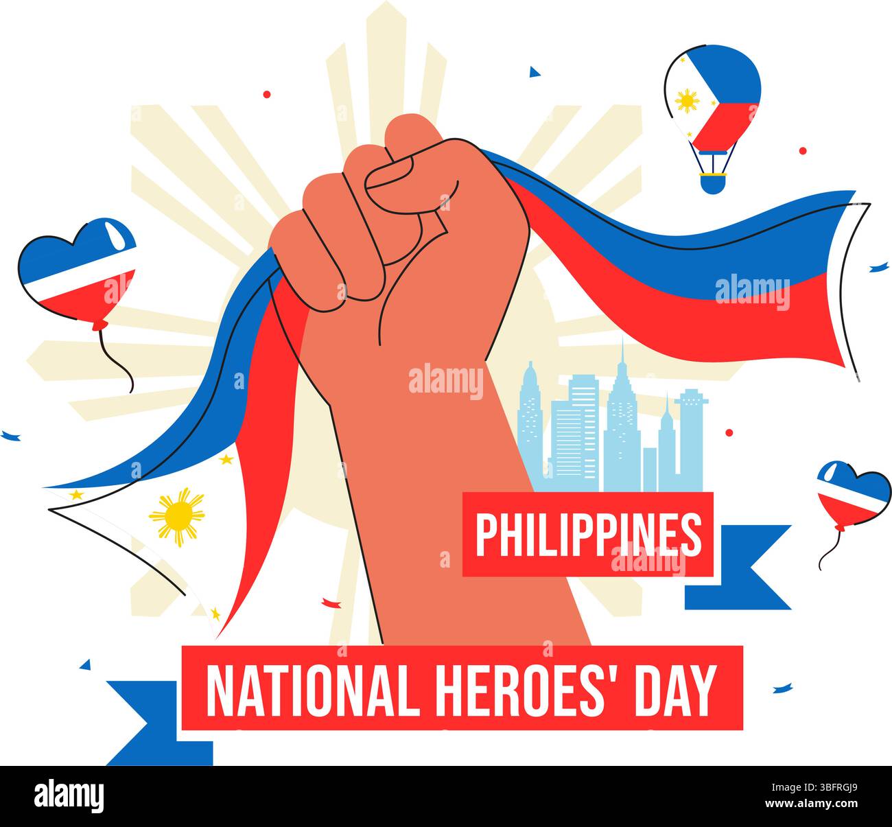 Philippines Heroes Day Vector Illustration to Commemorate and Honor ...