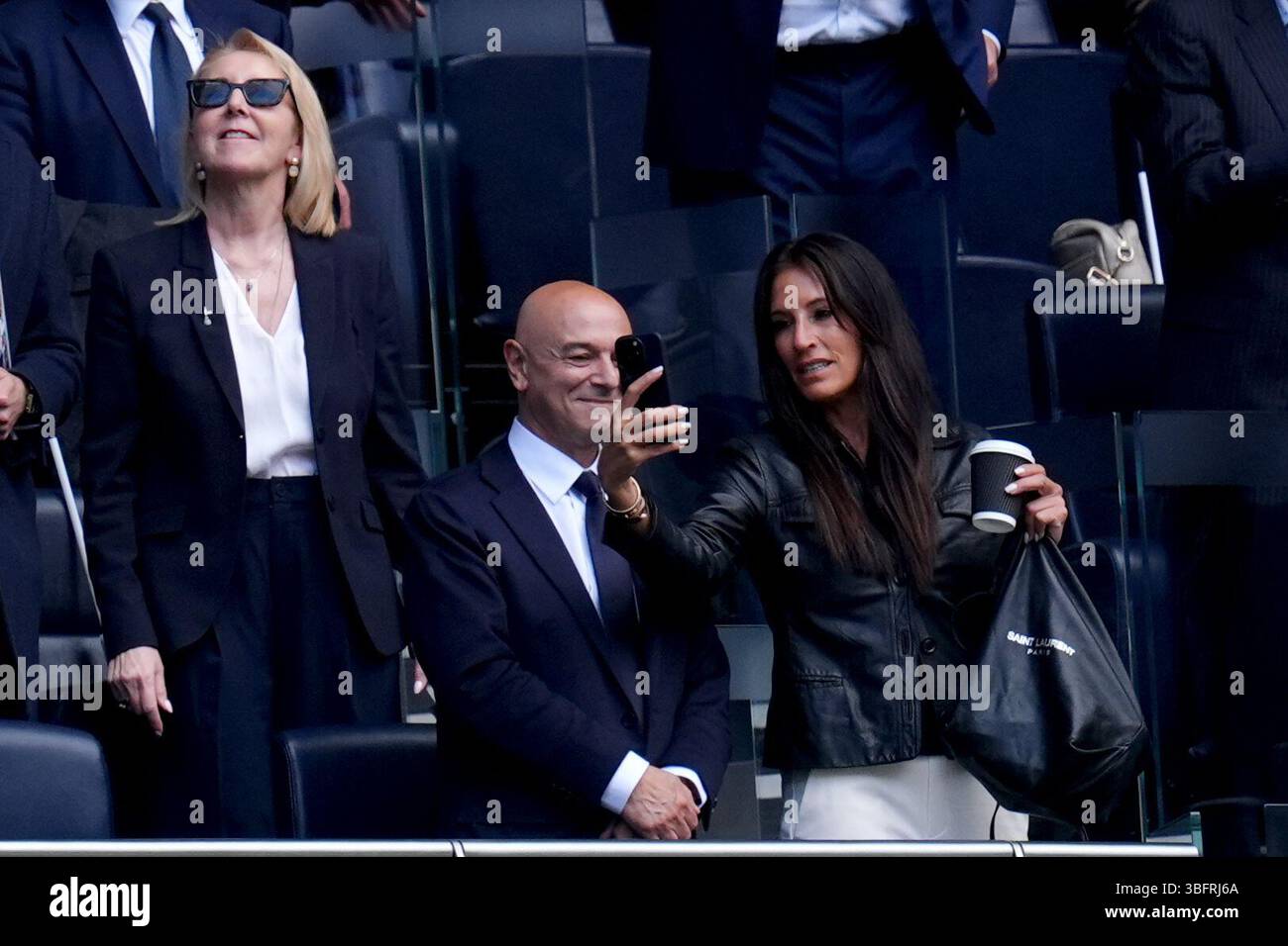 Tottenham Hotspur chairman Daniel Levy (right) and executive director ...