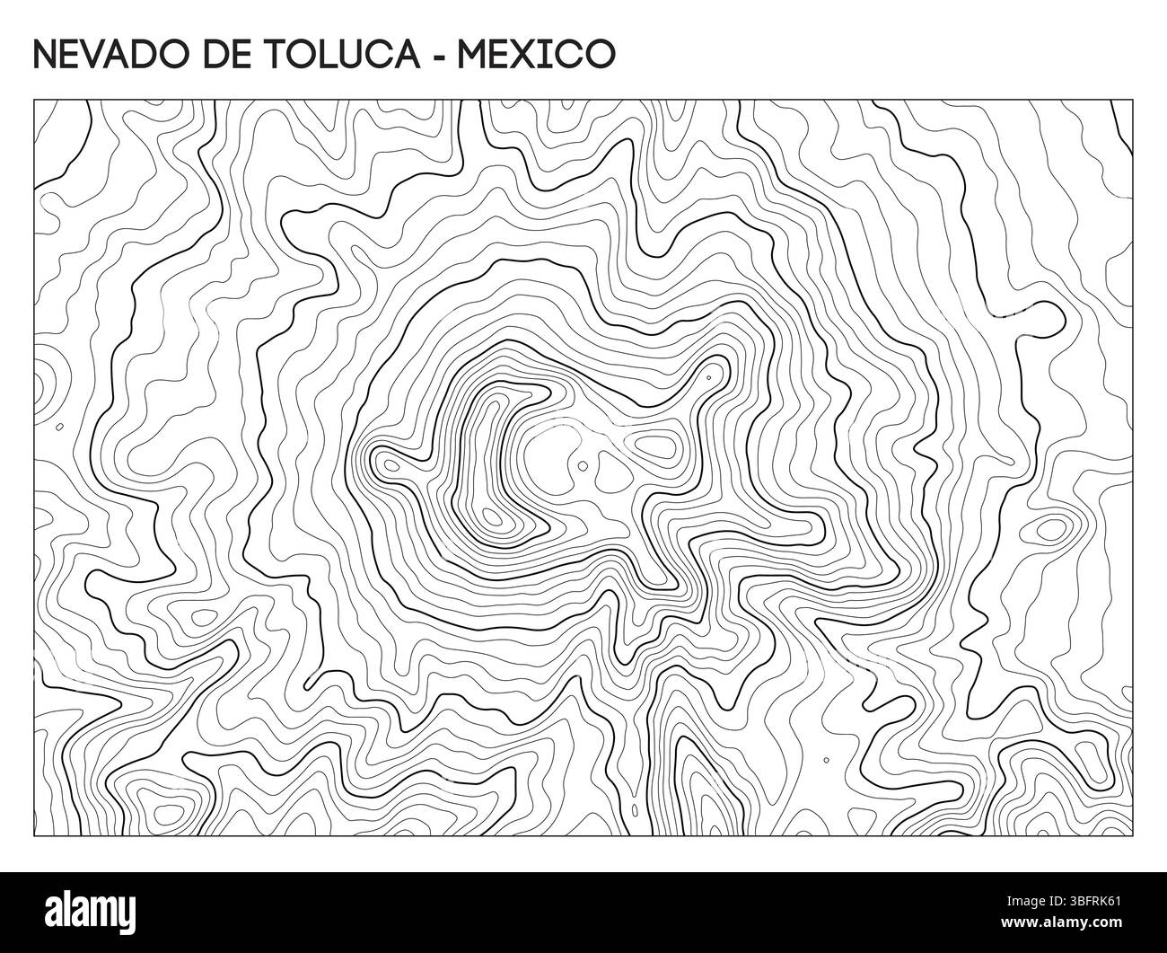 Nevado de Toluca topographic map displays volcanic crater and terrain ...