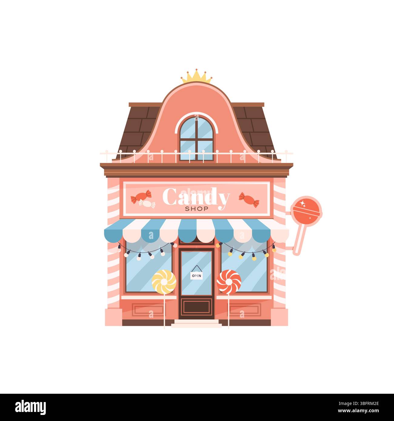 Candy shop building in flat style. Clip art Stock Vector Image & Art ...