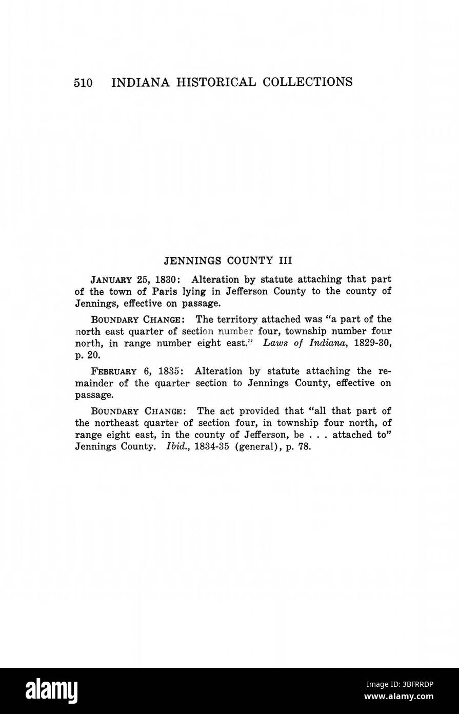 This page from the 1967 *Indiana Boundaries* reprint by the Indiana ...