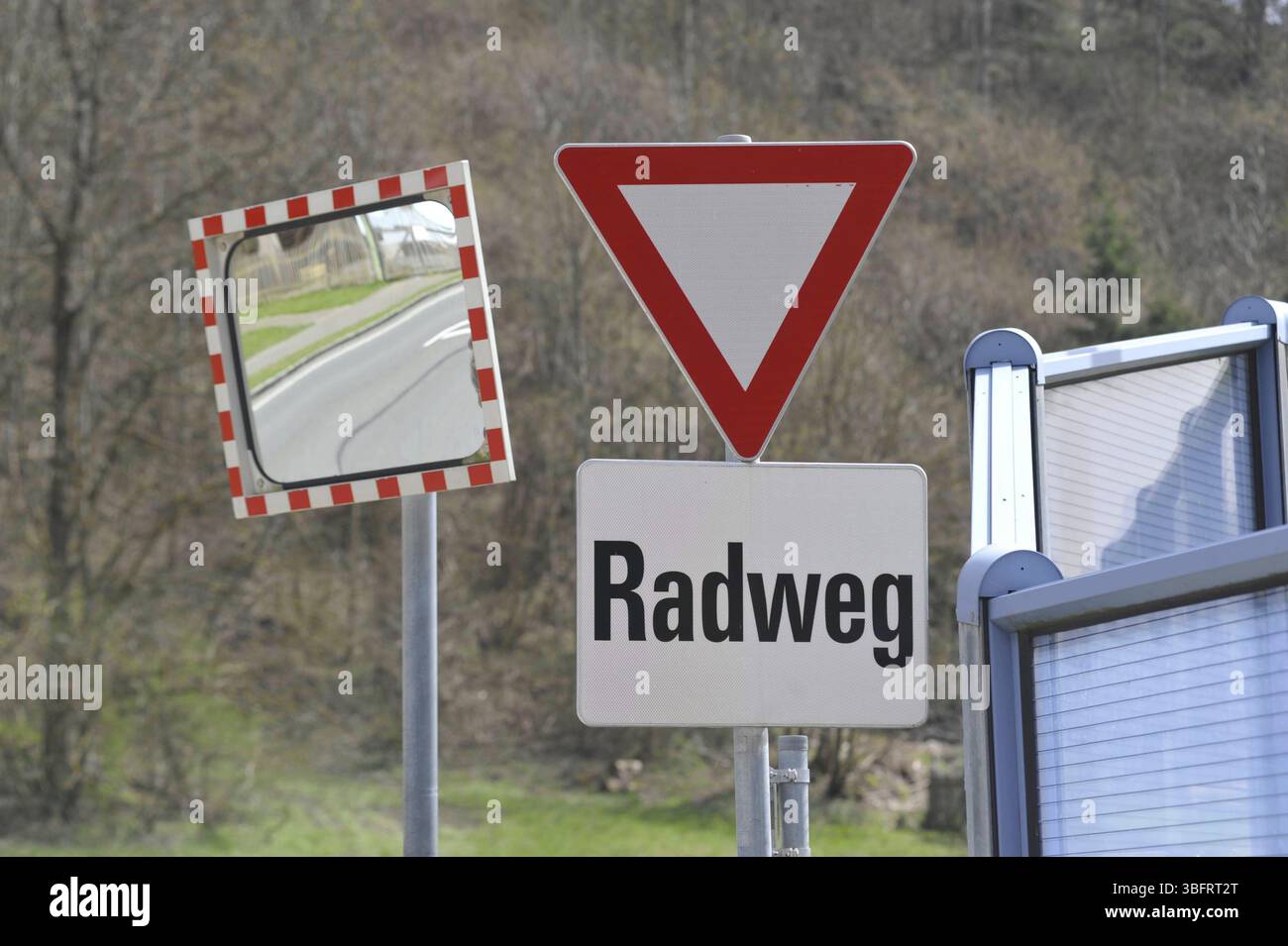 bicycle path marking on the street with pictogram of a bike bicycle ...
