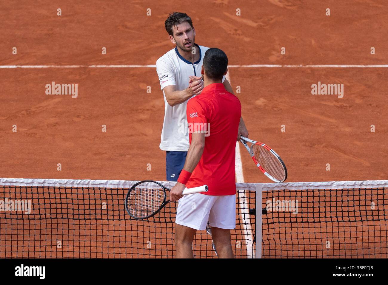 PARIS, FRANCE - JUNE 2: Novak Djokovic of Serbia, Cameron Norrie of ...