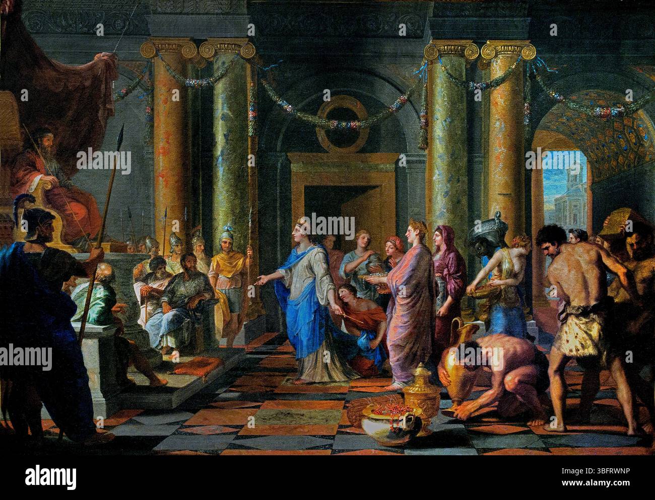 Solomon receiving the Queen of Sheba 1650 by Jacques Stella 1596-1657 ...