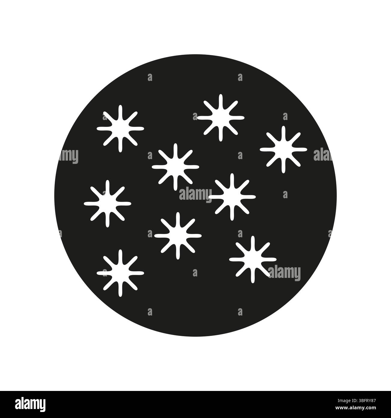 Star cluster icon. Circular constellation vector. Black white shape ...