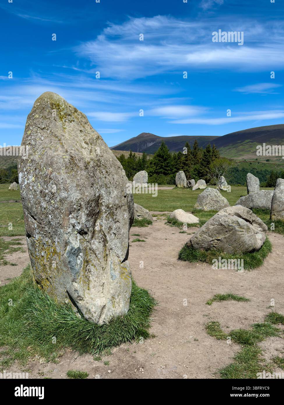 The 5000 year old Castlerigg Prehistoric Stone Circle near Keswick in ...