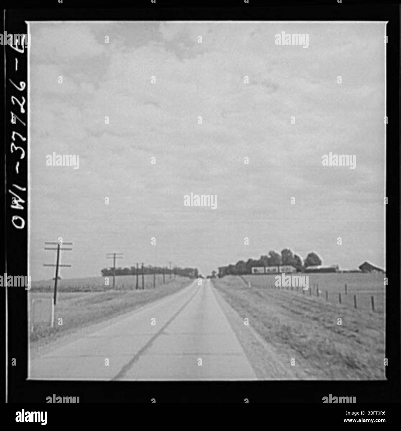This image captures a view of a highway in Indiana as seen from a bus ...