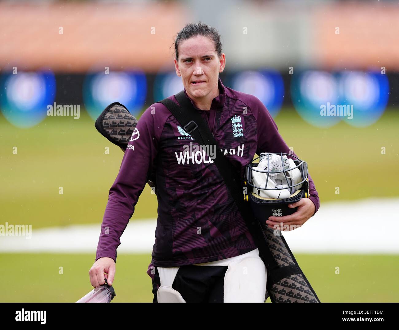 England's Emily Arlott during a nets session at the Uptonsteel County ...