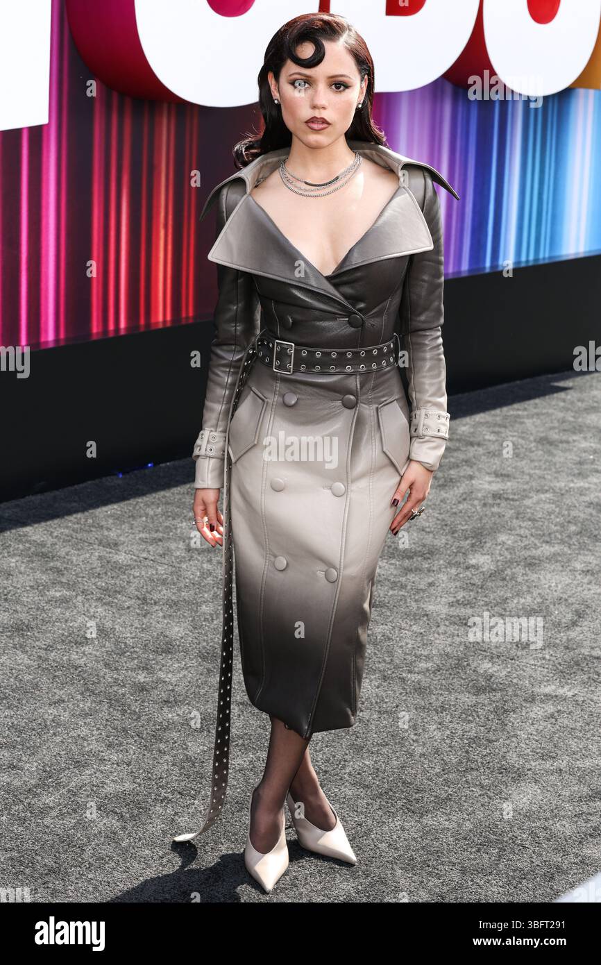 INGLEWOOD, LOS ANGELES, CALIFORNIA, USA - MAY 31: American actress Jenna Ortega wearing Markgong ...