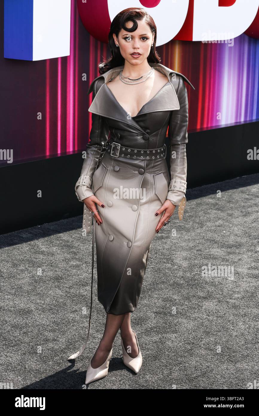 INGLEWOOD, LOS ANGELES, CALIFORNIA, USA - MAY 31: American actress Jenna Ortega wearing Markgong ...