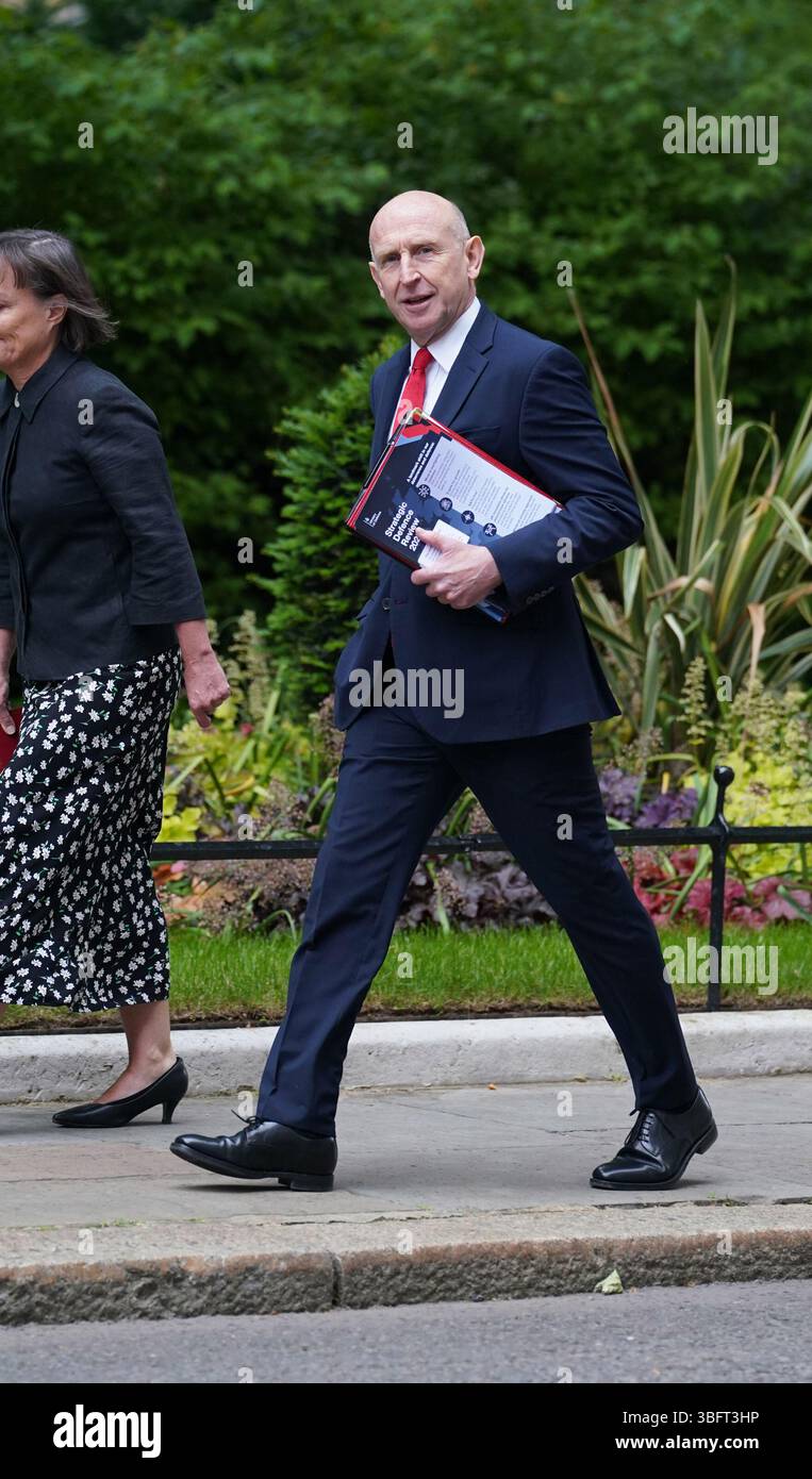 Defence Secretary John Healey arrives in Downing Street, London, for a ...