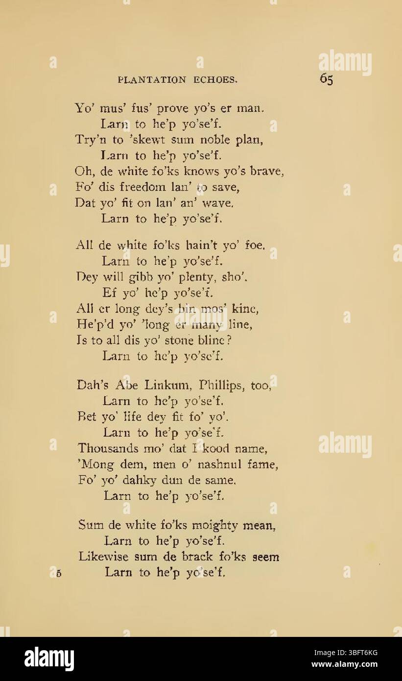 This 1904 volume, Plantation Echoes, contains original poems written in ...