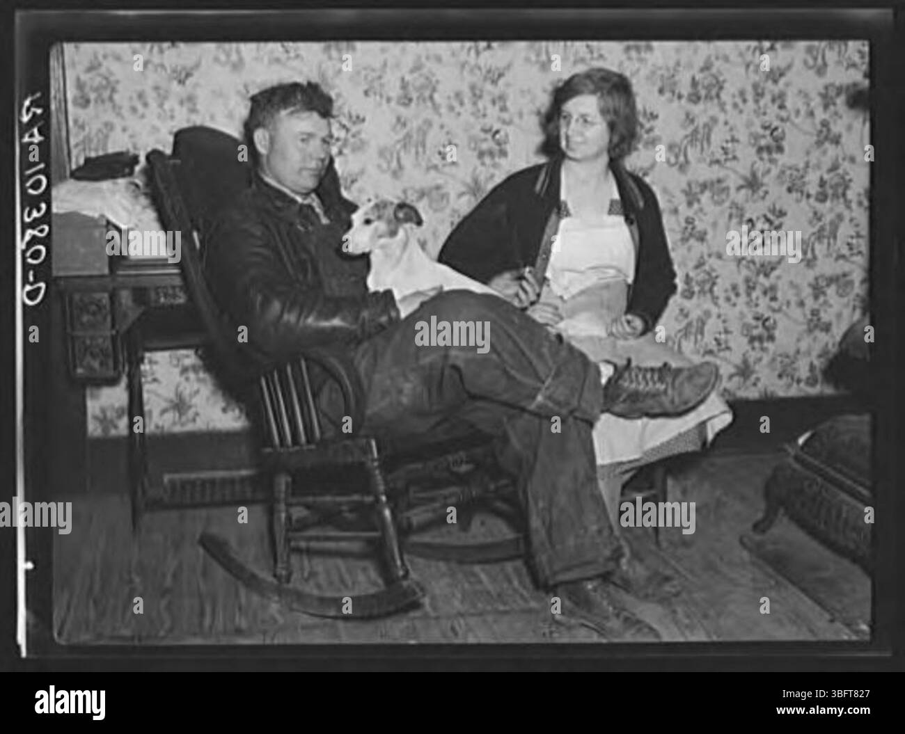 Mr. and Mrs. Frank Sheroan, tenant farmers, are pictured at home with ...