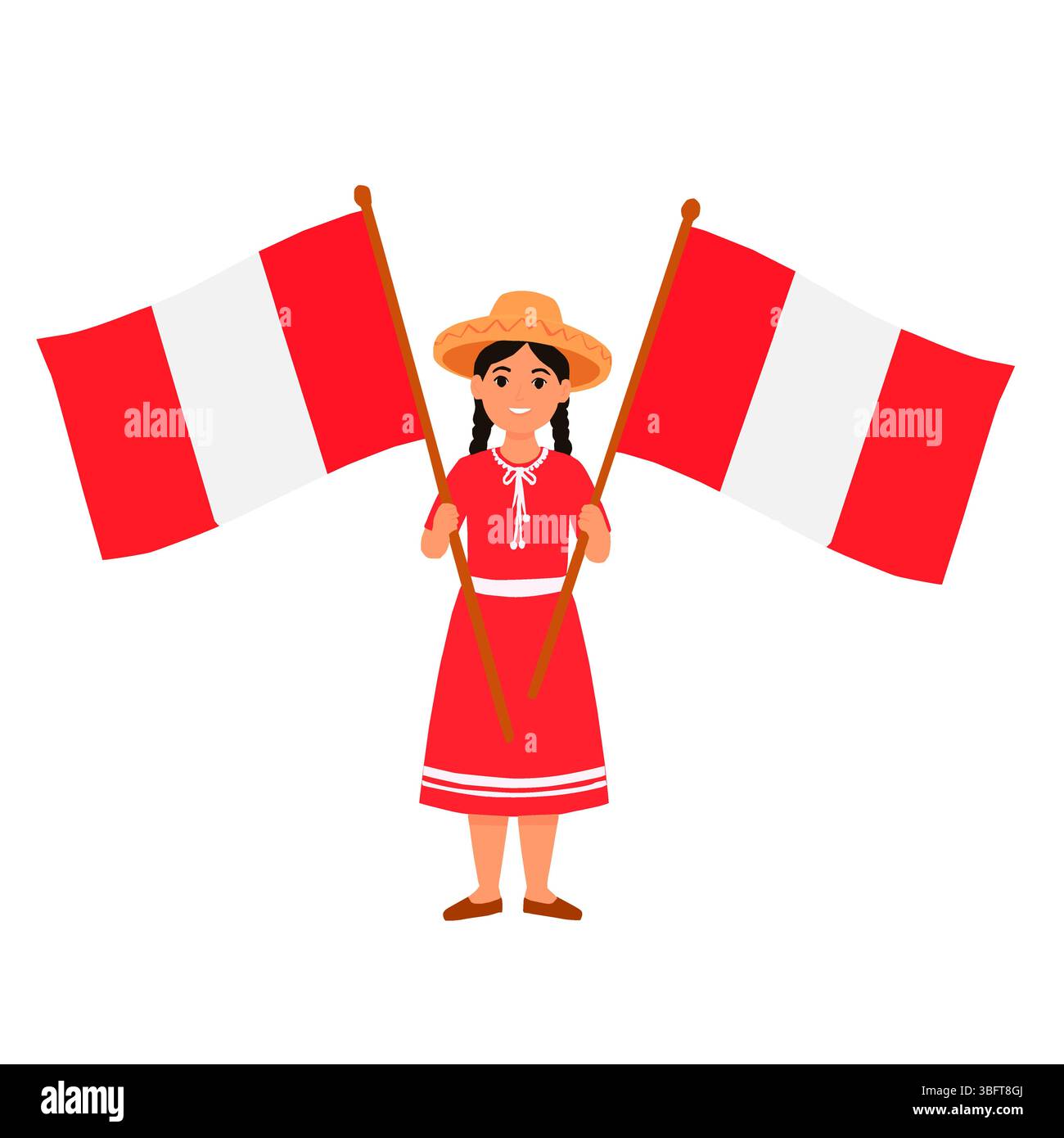 Peruvian girl with traditional dress Stock Vector Images - Alamy