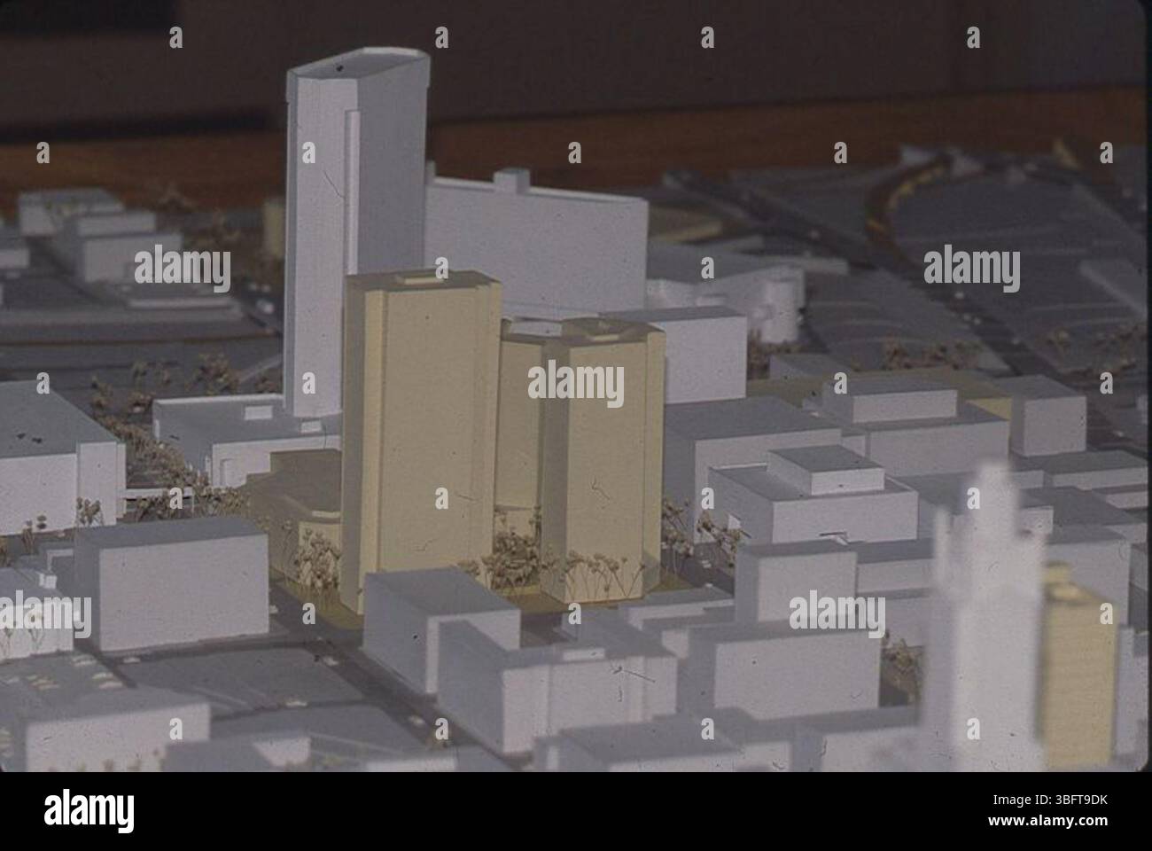 The 1981 model of downtown Columbus, Ohio, highlights current buildings ...