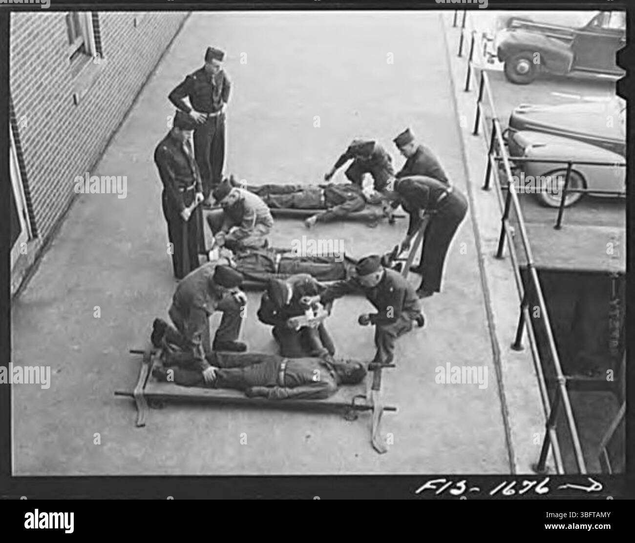 This photograph shows a first aid class at the U.S. Army Chaplain ...