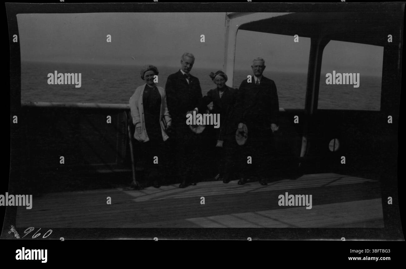 Passengers on the steamship Baltic in 1913 including Miss Riebel, Mr ...