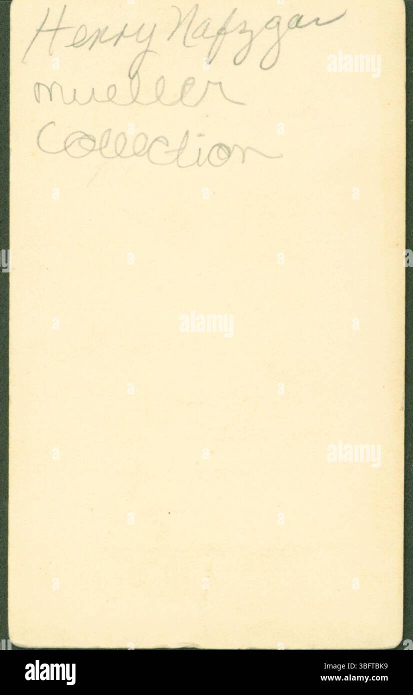 A photographic portrait of Henry Nafzgar, featuring his hair parted ...