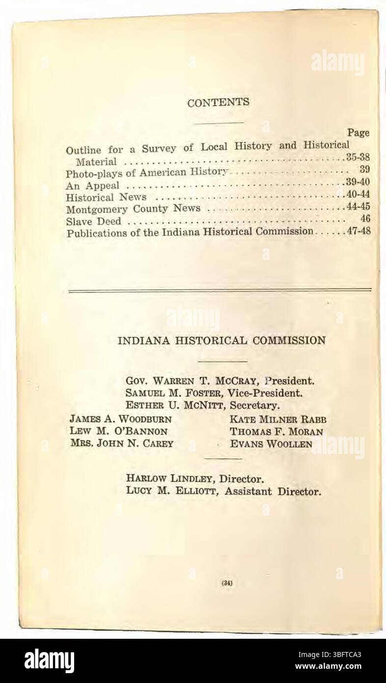 The March 1924 issue (Volume 1, Number 5) of the Indiana History ...
