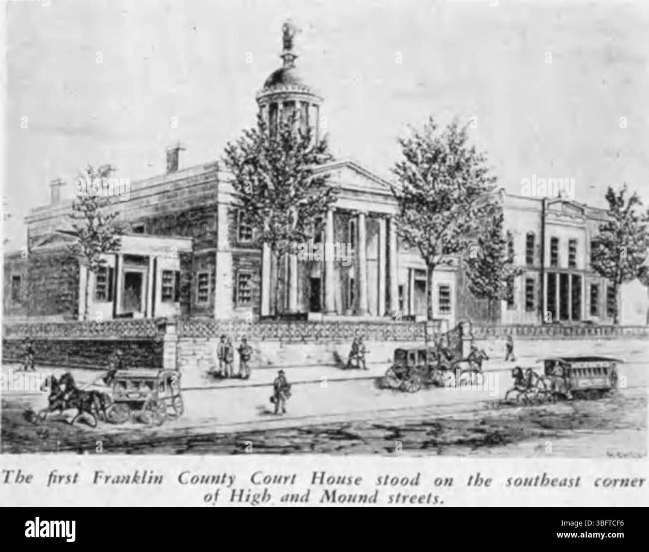 Illustrations and historical captions of the Franklin County Courthouse ...
