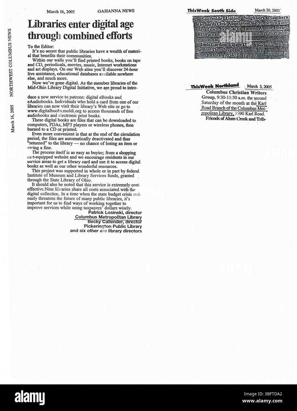 This page from the April 2005 press releases of Columbus Metropolitan ...