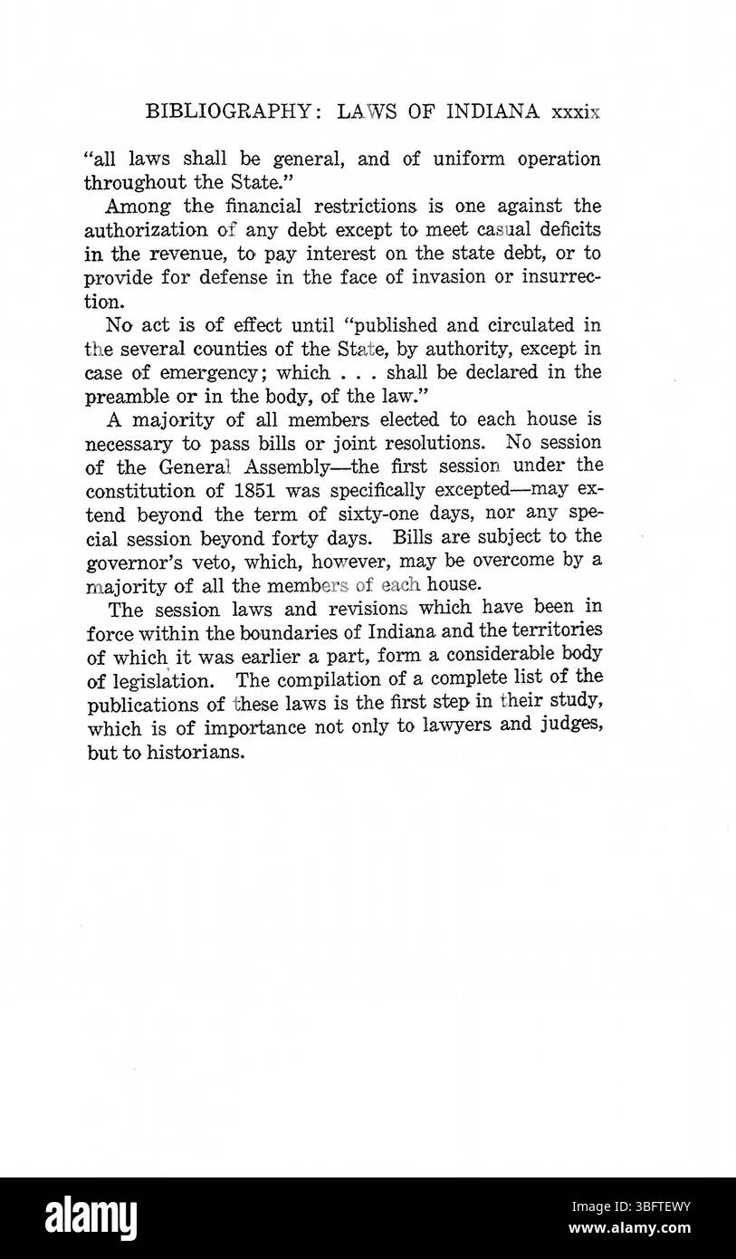 This page from the '1788-1927 Bibliography of the Laws of Indiana ...