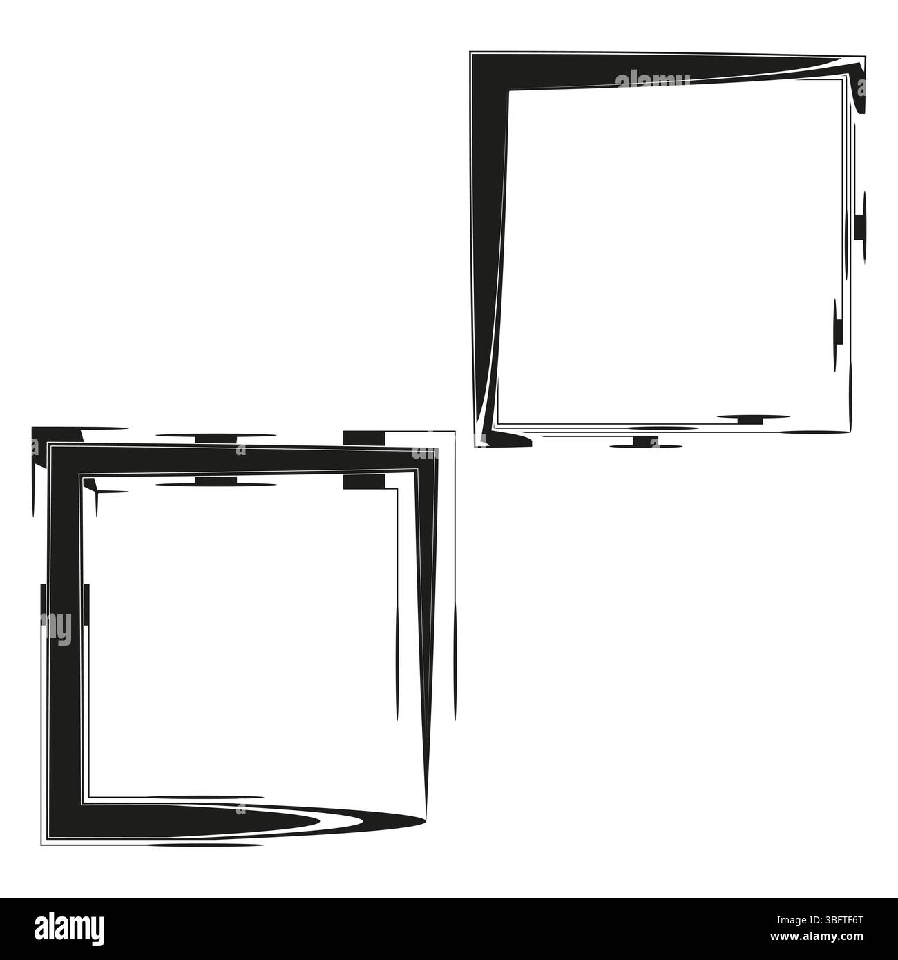 Distorted square shape. Abstract frame vector. Broken border icon. Digital glitch symbol Stock ...