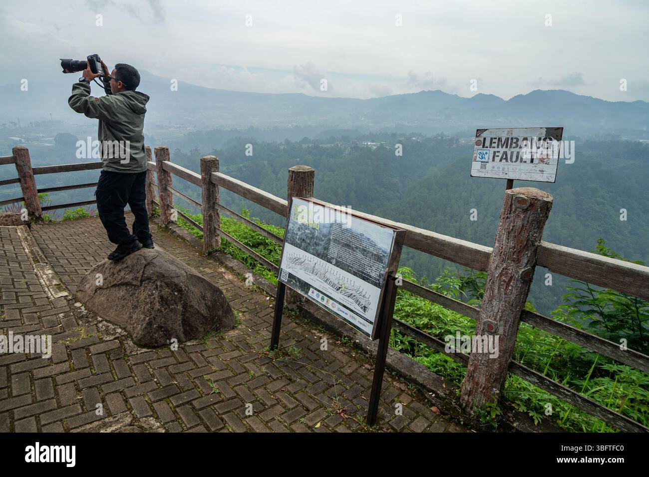 June 3, 2025, Bandung Regency, West Java, Bandung: Tourists pose for a ...