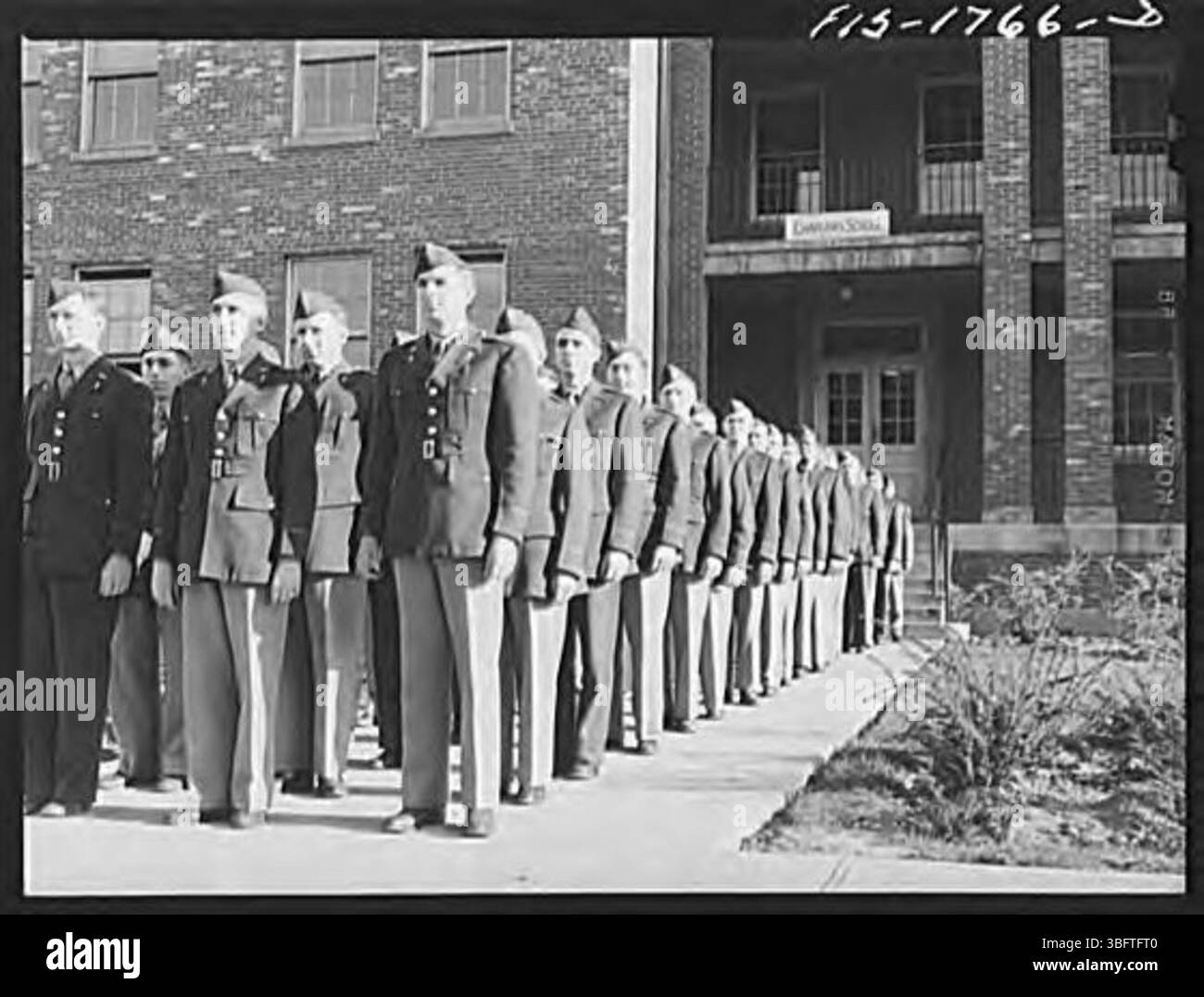 A single student of the U.S. Army chaplain school stands in formal ...