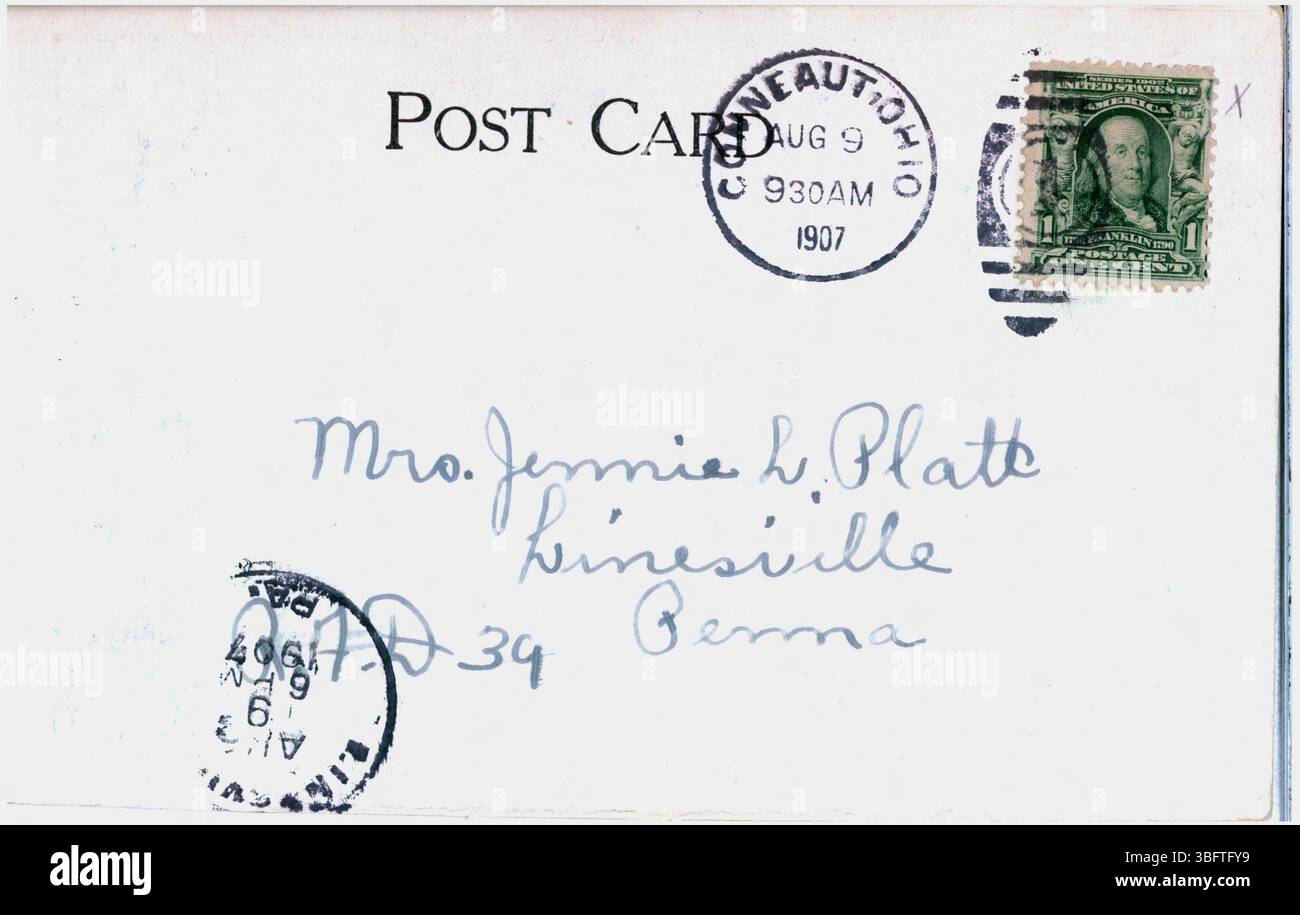 A 1907 photograph showing the Bessemer ore train crossing a railroad ...