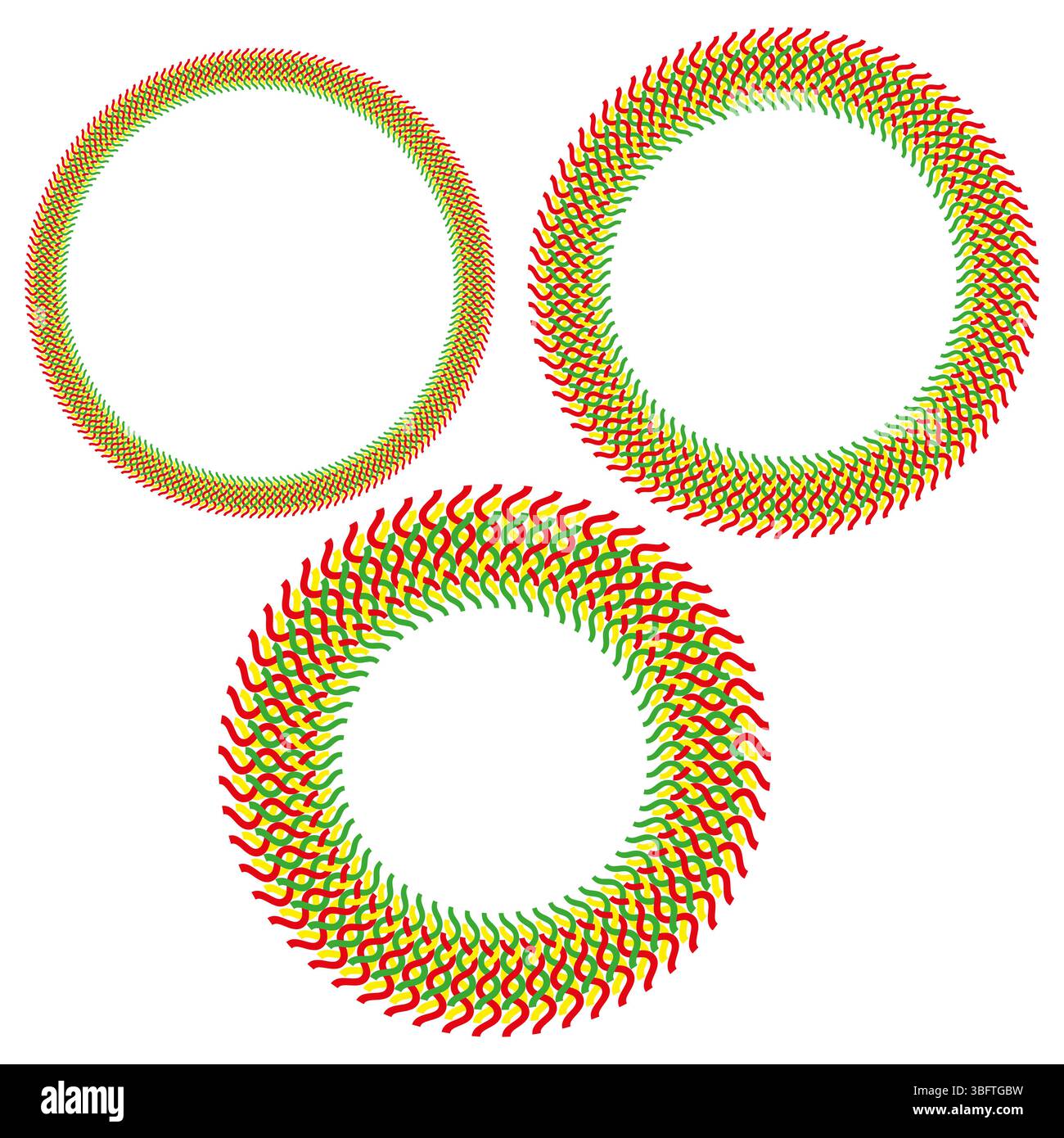 Circular decorative frames. Round ornamental borders. Vector geometric ...