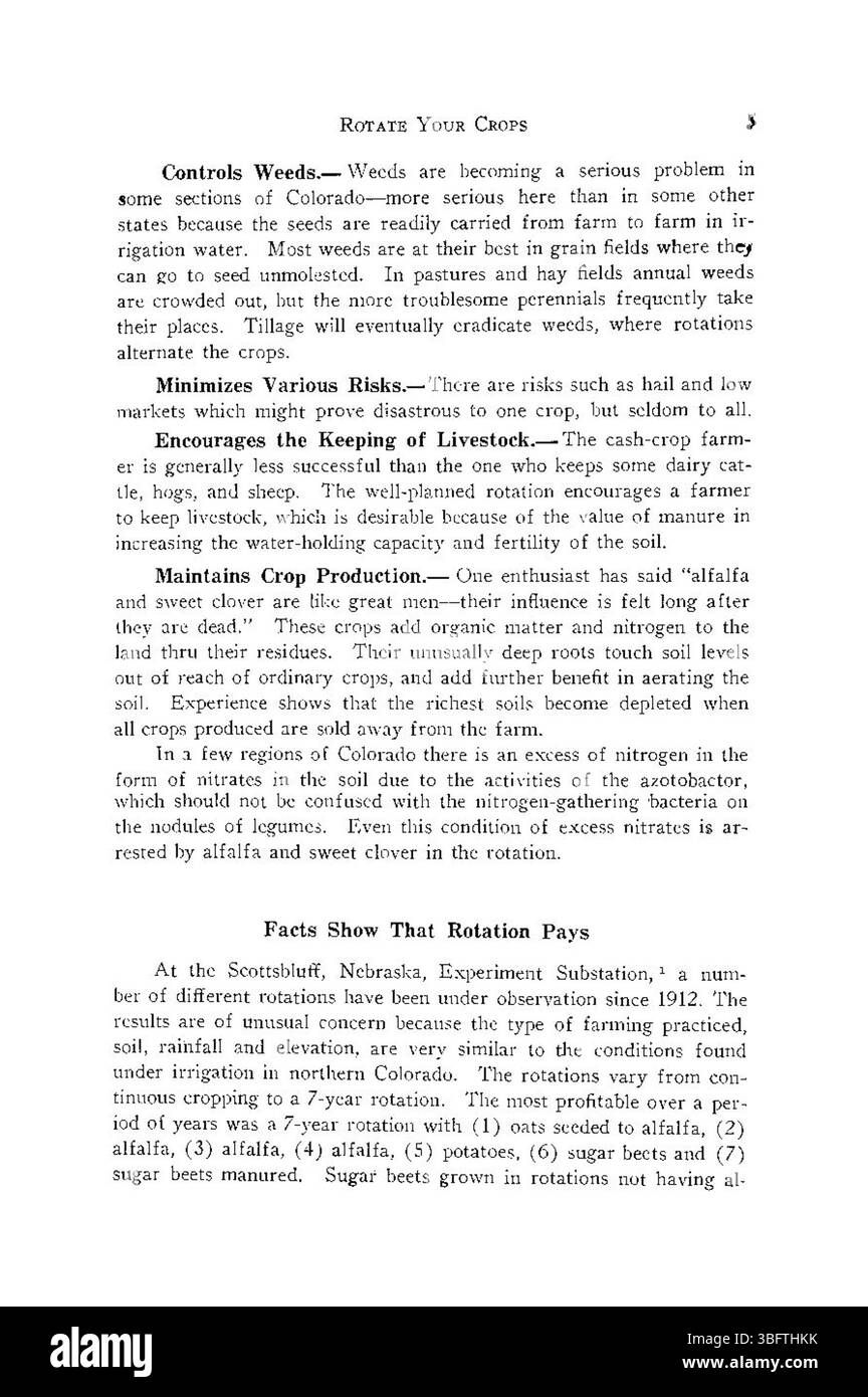This page of the 1926 crop rotation guide explains how rotating crops ...