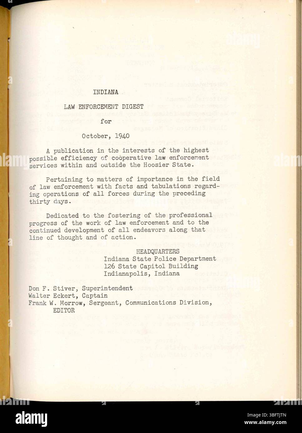 This page from the October 1940 issue of the Indiana Law Enforcement ...