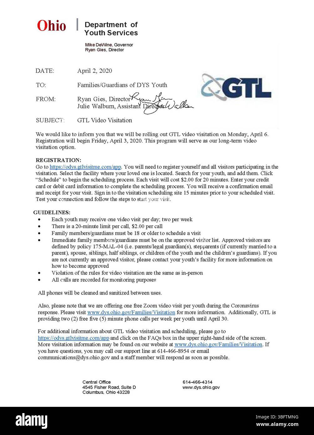 The GTL video visitation system, introduced in 2020, enables families ...