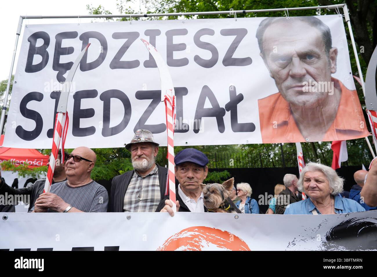 Warsaw, Poland. 03rd June, 2025. Protesters are see.ln during an anti ...