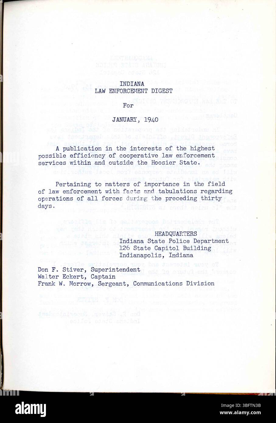 The Indiana Law Enforcement Digest from January 1940 details the work ...