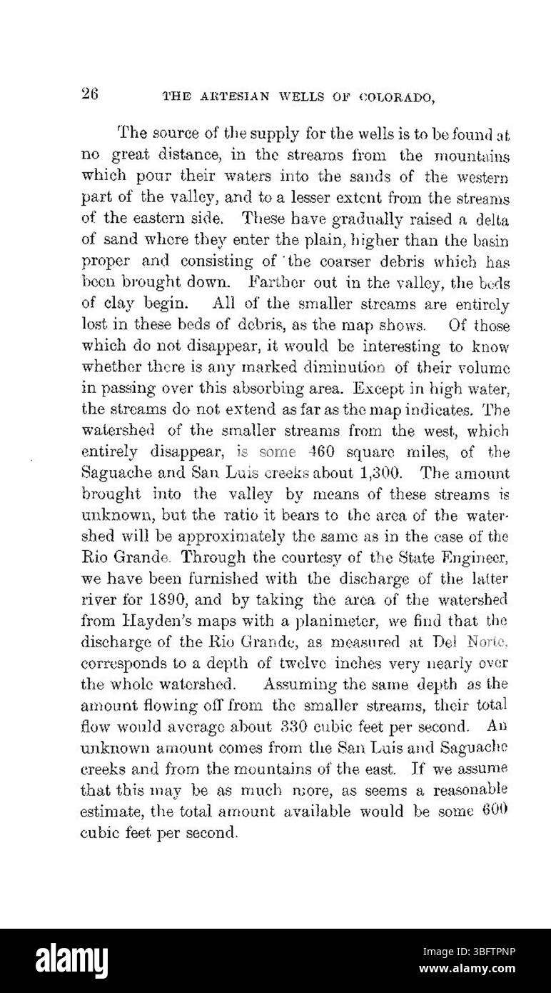 The 1891 report examines the use of artesian wells in Colorado for ...